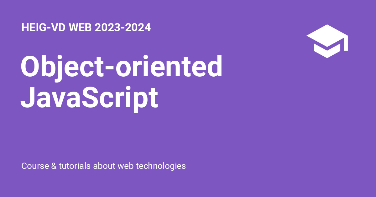 Object Oriented Javascript Heig Vd Web 2023 2024